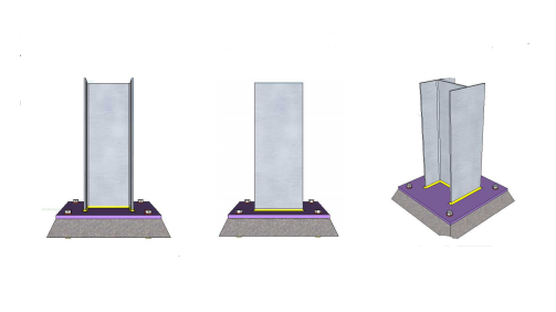 Placa base de ligação das estruturas metálicas. :: engmarcosguedes